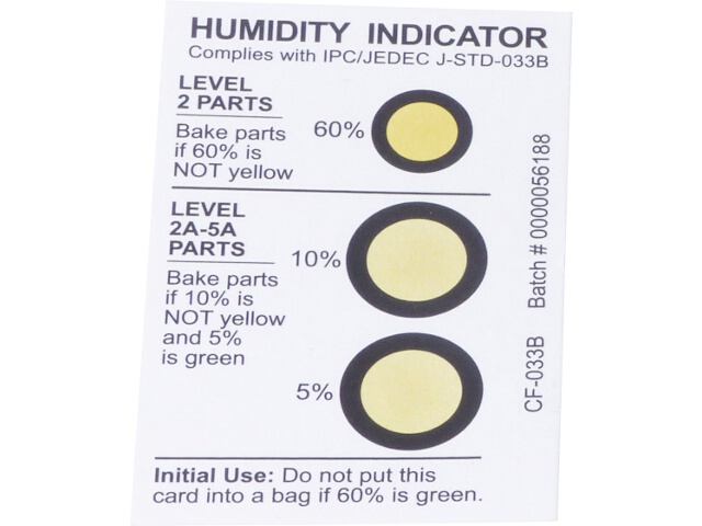 Humidity Indicator Card - Humidity Gauge - pack of 125