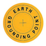 Earth Grounding Point Labels 36mm Circular - Static Safe Environments