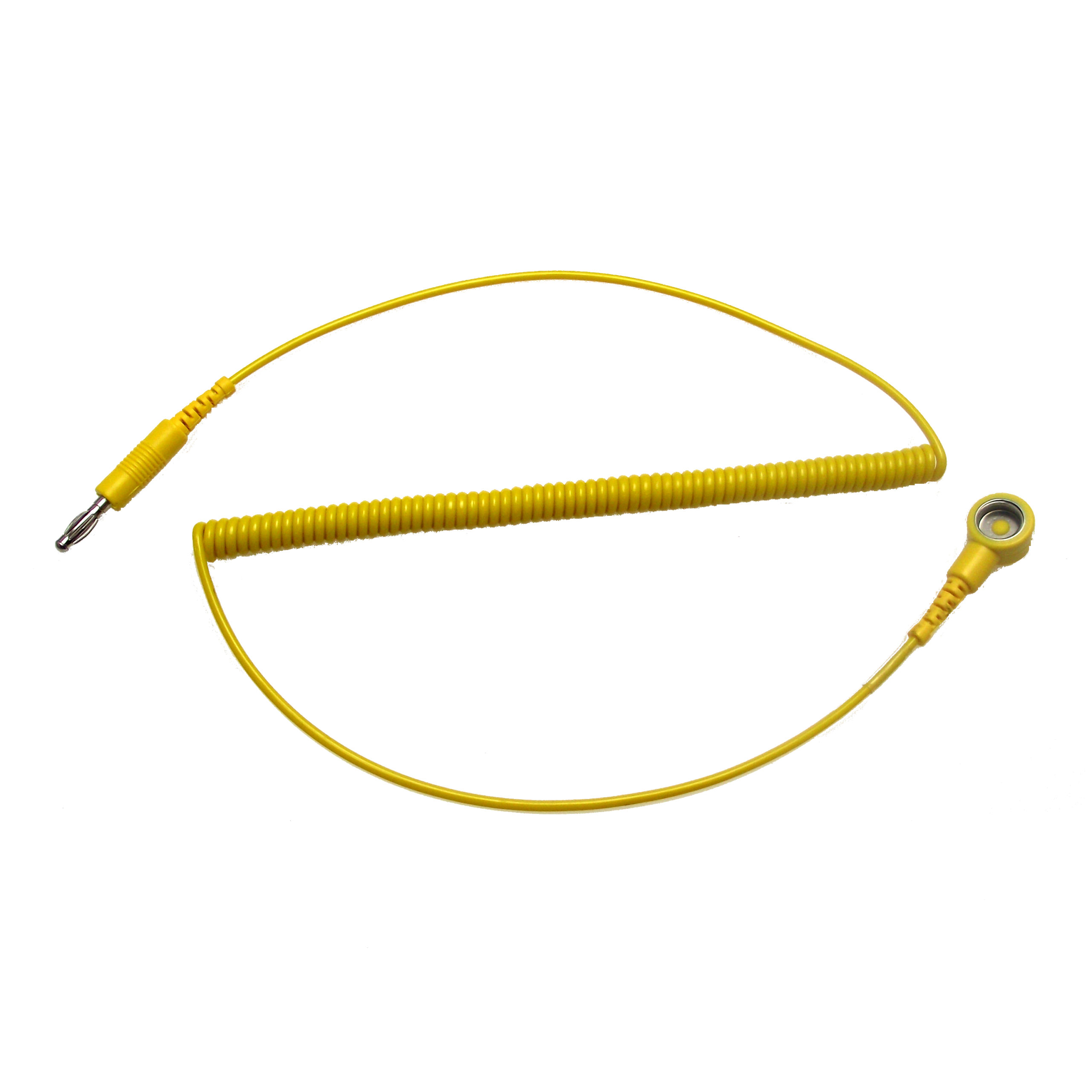 Coiled Lead 10mm Stud/4mm Banana Plug 1800mm - Static Safe Environments