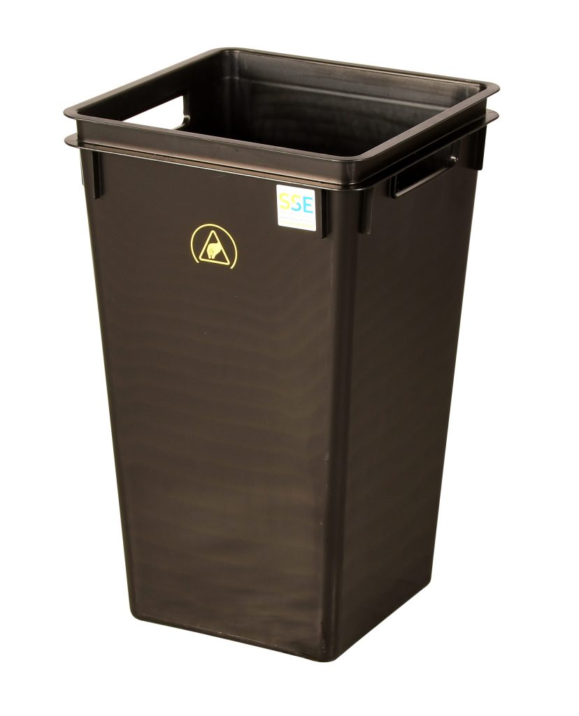 Wez Conductive Plastic ESD Waste Bin - Static Safe Environments