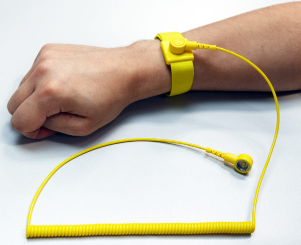 Anti-static Yellow Wrist Strap - 10mm press stud with 1800mm grounding ...