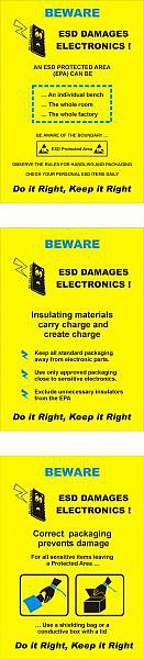ESD Warning Posters - Static Safe Environments
