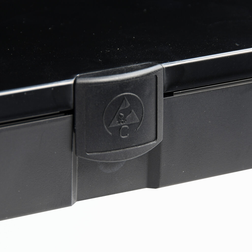 Conductive Hinged Lid Small Component Boxes - Static Safe Environments