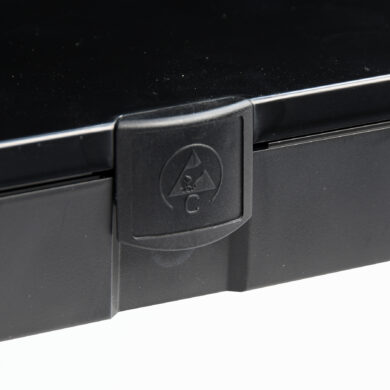 Conductive Hinged Lid Small Component Boxes - Static Safe Environments