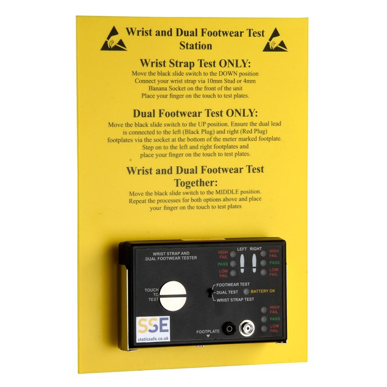Dual ESD Wrist Strap and Footwear Checker - Static Safe Environments