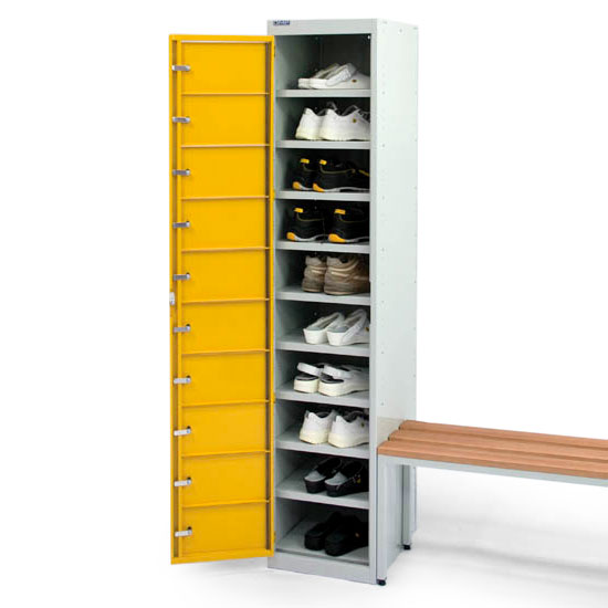 10 compartment ESD Shoe locker - Static Safe Environments