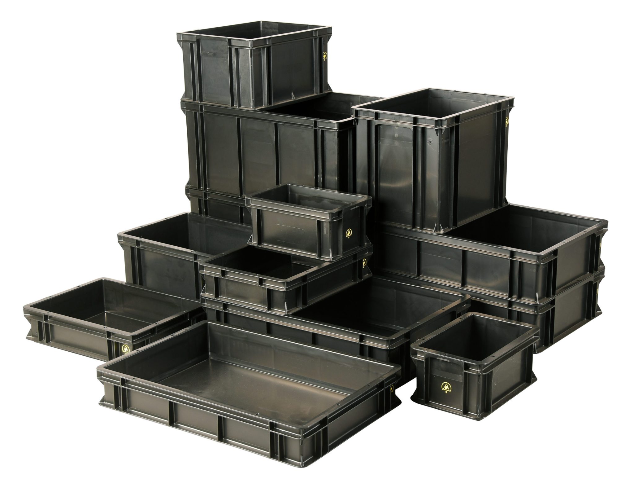 Wez Conductive Containers - Flat Base - ESD Storage Boxes